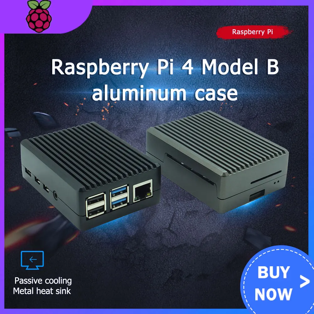 Raspberry Pi 4 Model B Aluminum Alloy Case/ Passive Cooling Shell Metal ...