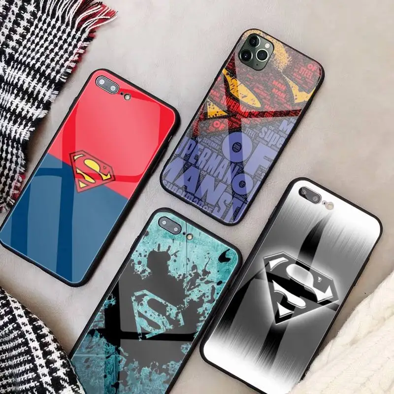 DC-Movies-SUPERMAN-Phone-Case-Glass-For-Iphone-13-11-12-Pro-Max-Mini-XR ...
