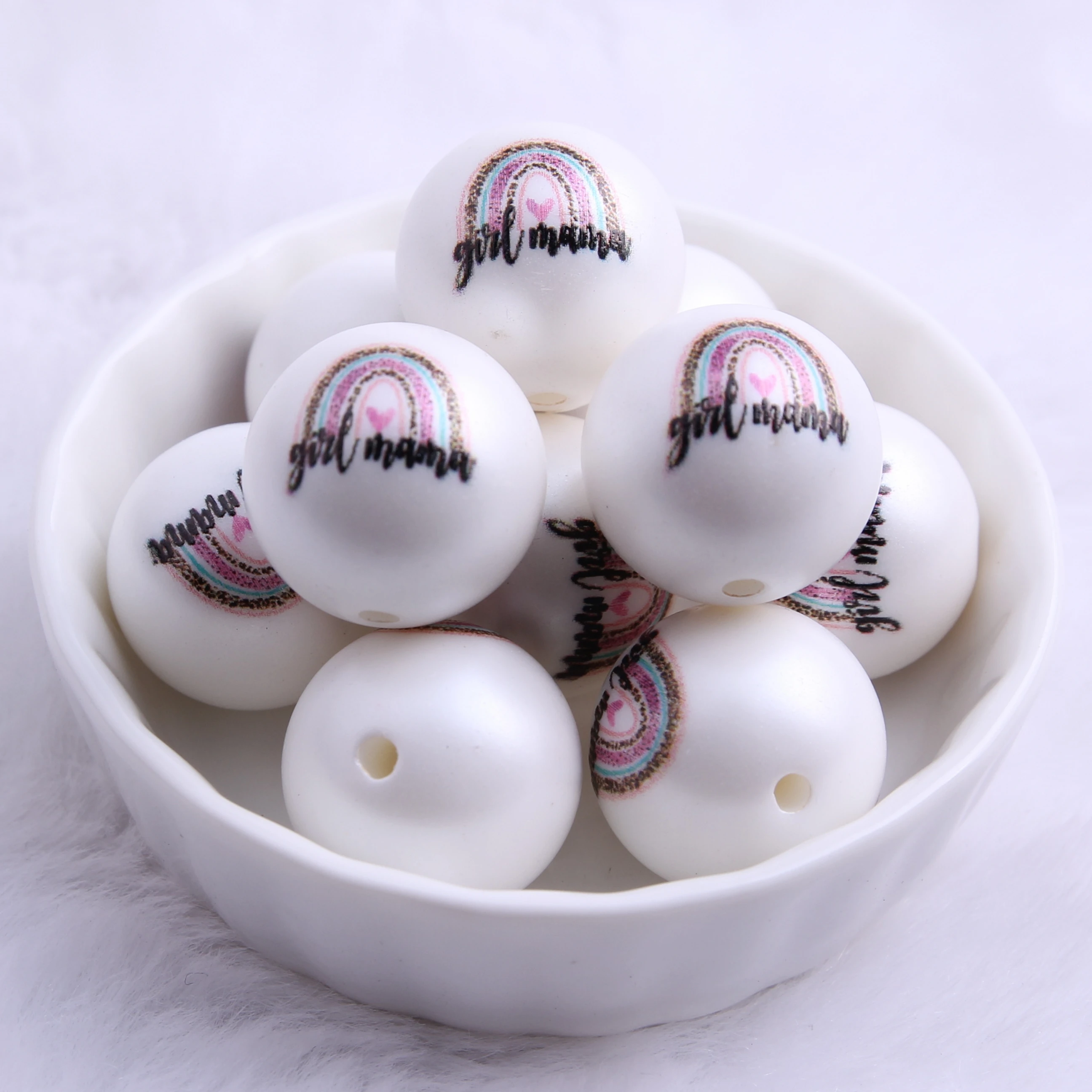 Kwoi-Vita-20MM-12mm-Newest-Chunky-Matte-Pearl-Print-Girl-Mama-Beads-For ...