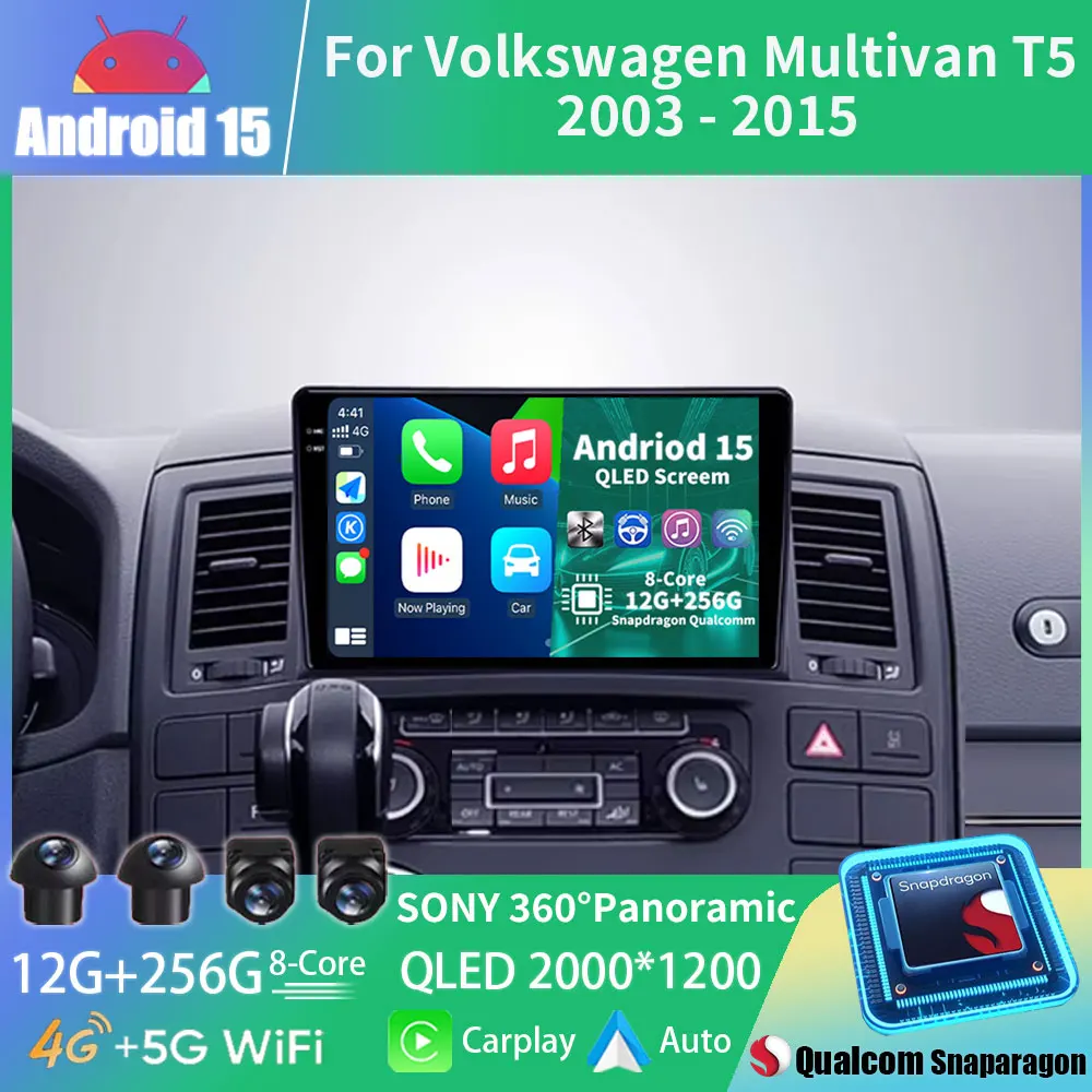 Android 15 Car Radio For Volkswagen Multivan T5 2003 - 2015 Wireless ...