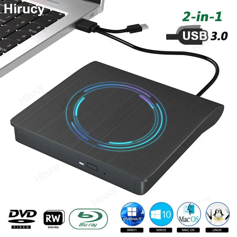 External-Blu-ray-DVD-Drive-USB3-0-Type-C-External-Optical-Drive-BD-CD ...