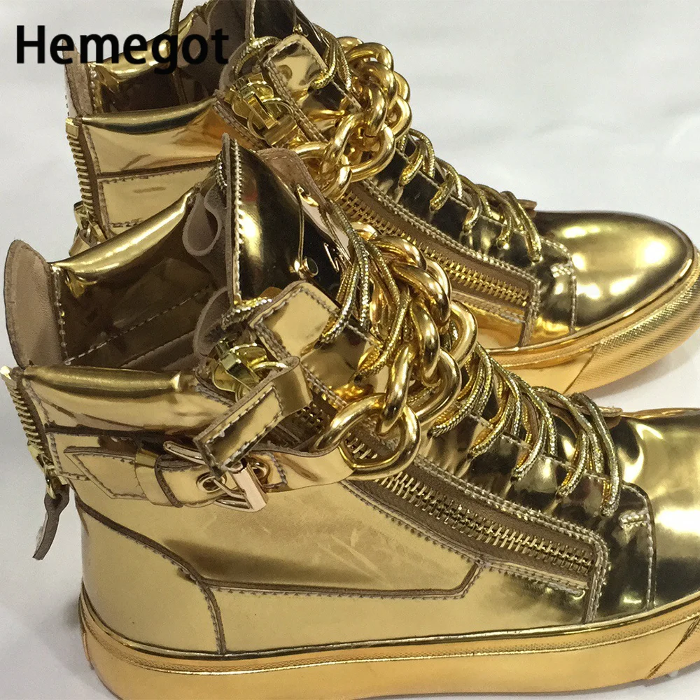 High-Top-Gold-Chain-Silver-Chain-Men-s-Shoes-Sweat-Absorbing-Breathable ...