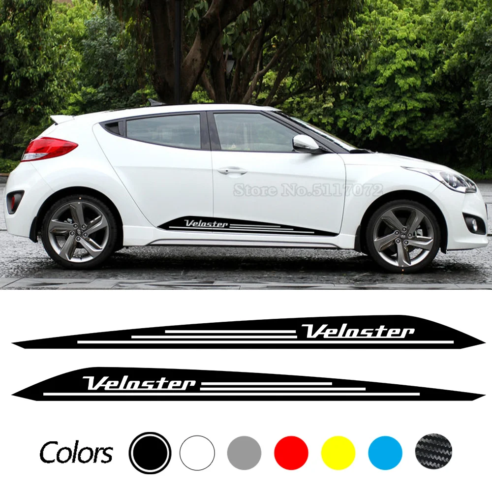 2pcs-Car-Door-Side-Skirt-Stripes-Sticker-For-Hyundai-Veloster-2011-2017 ...