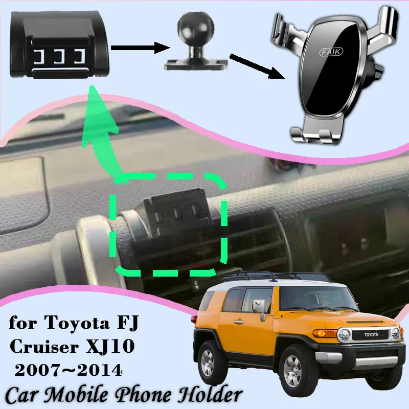 Car-Mobile-Phone-Holder-For-Toyota-FJ-Cruiser-XJ10-2007-2014-360-Degree ...