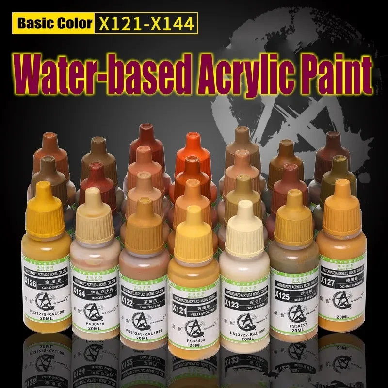 SUNIN-7-X121-X144-20ml-Water-based-Acrylic-Paint-Basic-Color-6-Pigment ...