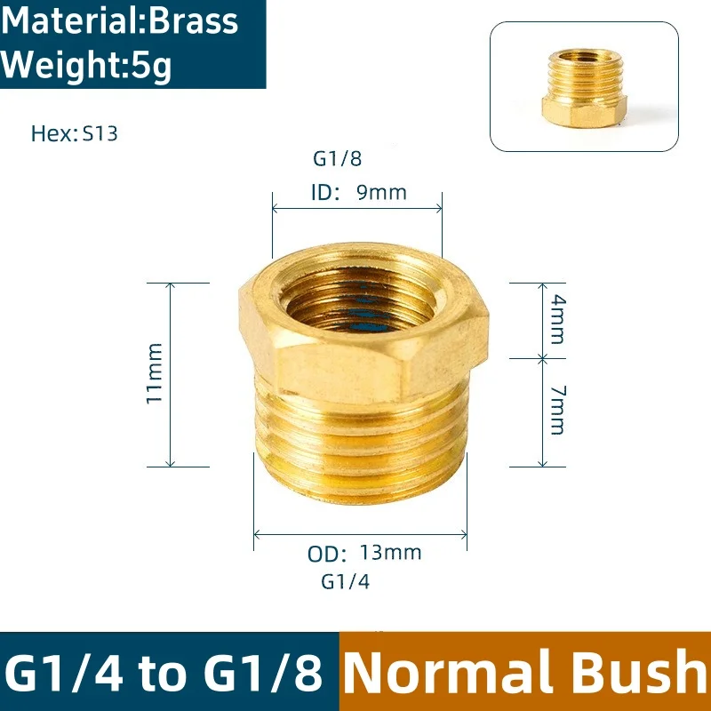 10pcs-Brass-adapter-Brass-fitting-Brass-bush-brass-connector-male ...