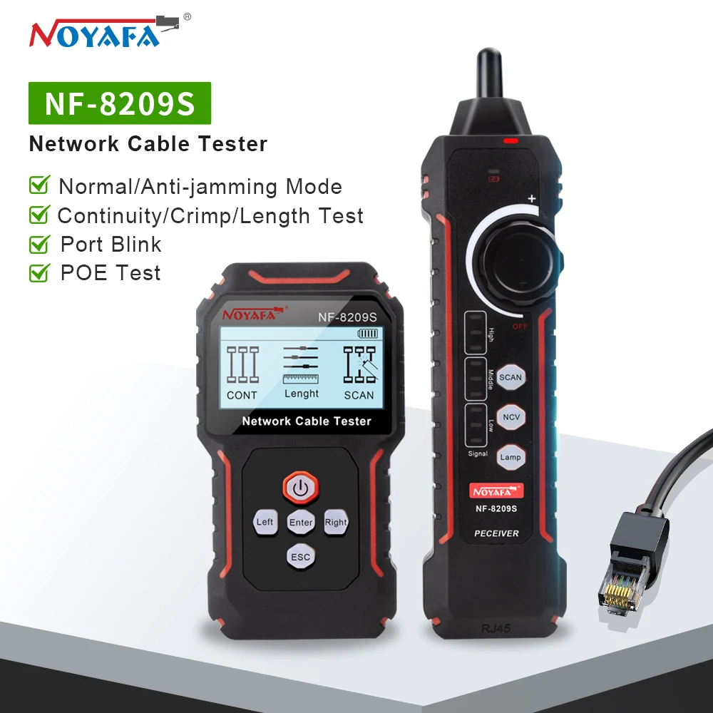 noyafa New NF-8209S LCD Network Cable Tester Wire Tracker PoECurrent ...