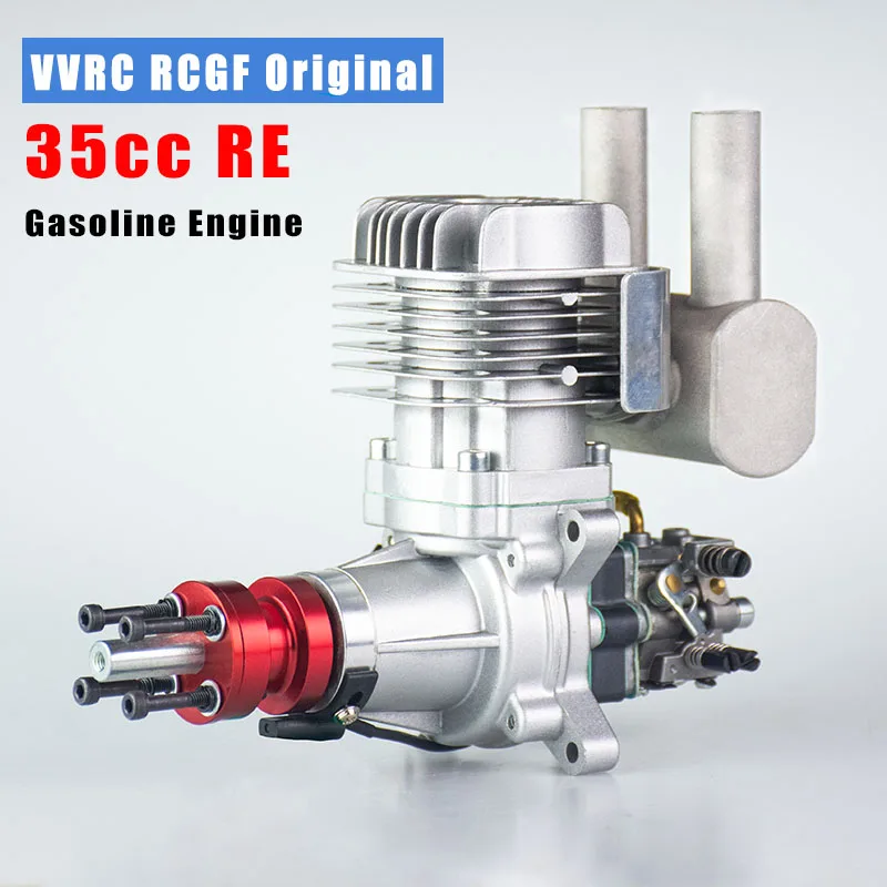 NEW-V2-VVRC-RCGF-35cc-Petrol-Gasoline-Engine-with-Rear-Exhaust-pipe-for ...