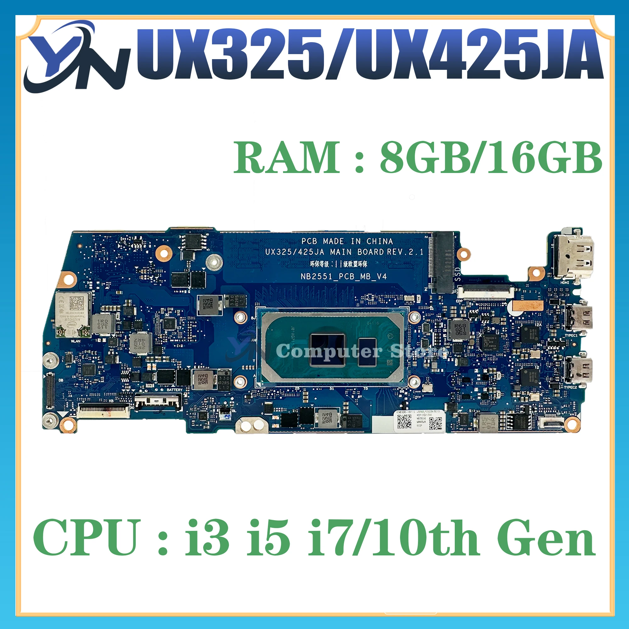 UX325JA-Mainboard-For-ASUS-UX425JA-U4700JA-BX425JA-RX425JA-UX325 ...