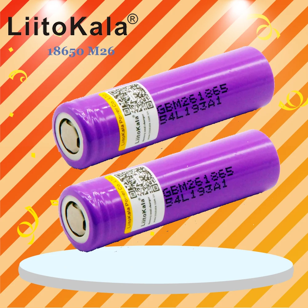ใหม่ LiitoKala M26 18650 2500 2600 Mah 10A 18650 Li Ion แบตเตอรี่ ...