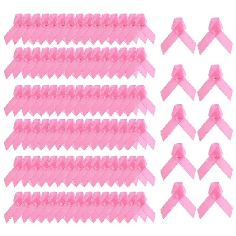 100 Pcs Breast Cancer Promotion Lapel Pin Pink Hope Ribbon Brooch ...