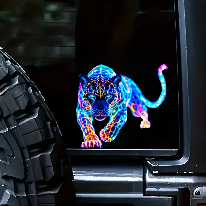 1PC Vibrant Neon Leopard Motorcycle Stickers Waterproof for Scooter ...