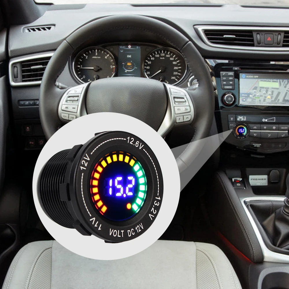 Aluminum-Alloy-Digital-Display-Voltmeter-For-Motorcycle-Car-Boat ...