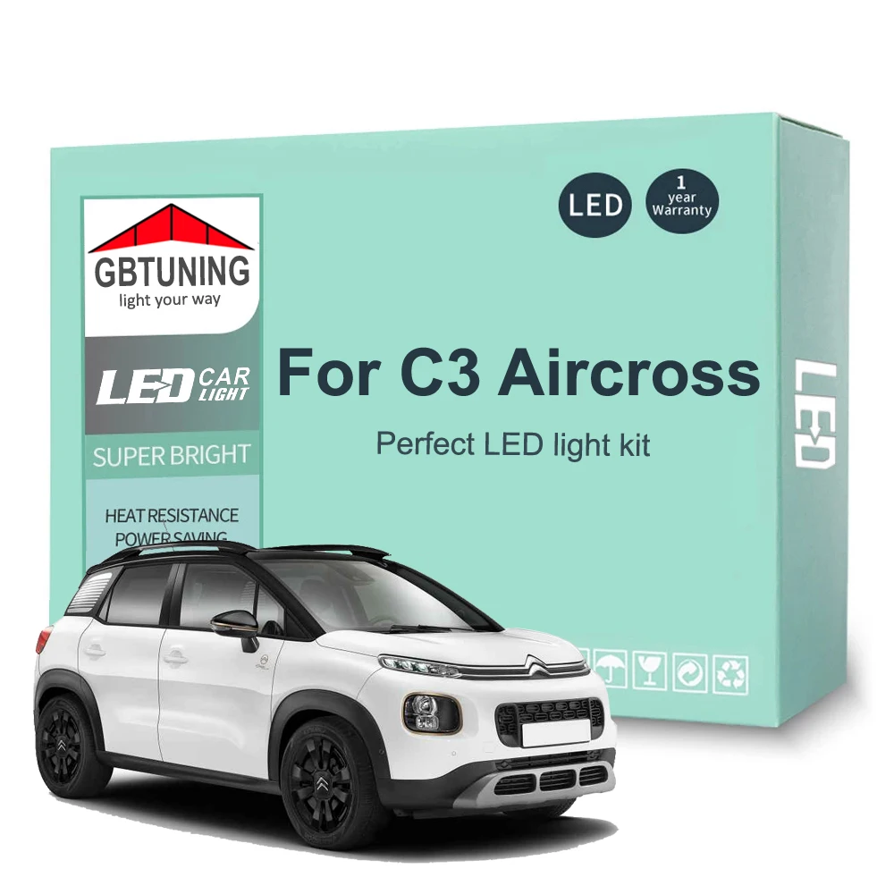 8Pcs-Canbus-Light-Bulb-Kit-For-Citroen-C3-Aircross-2017-2018-2019-2020 ...