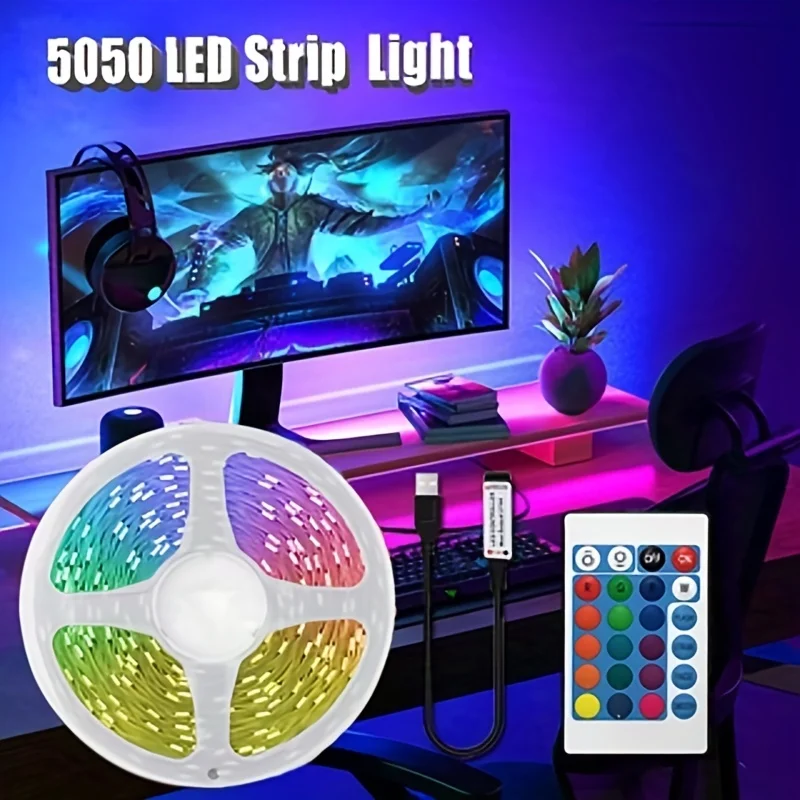 USB 1-30M LED Light Strip RGB 5050 Bluetooth Wifi APP Control Luces Led ...