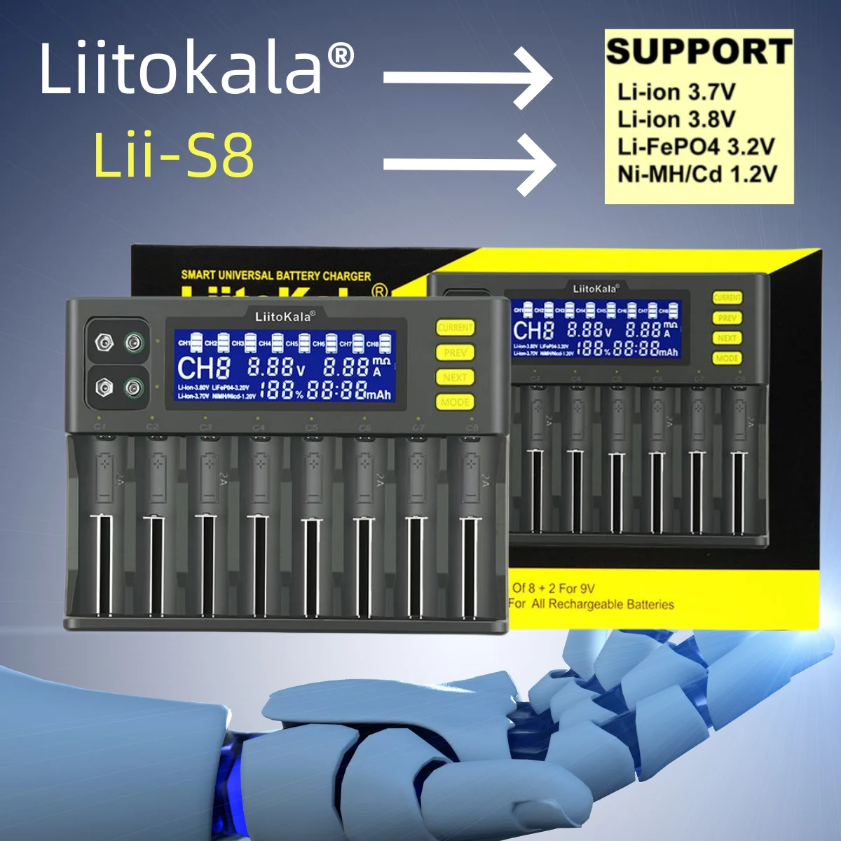 LiitoKala-Lii-PD2-LII-PD4-Lii-S8-S6-battery-Charger-for-18650-26650 ...