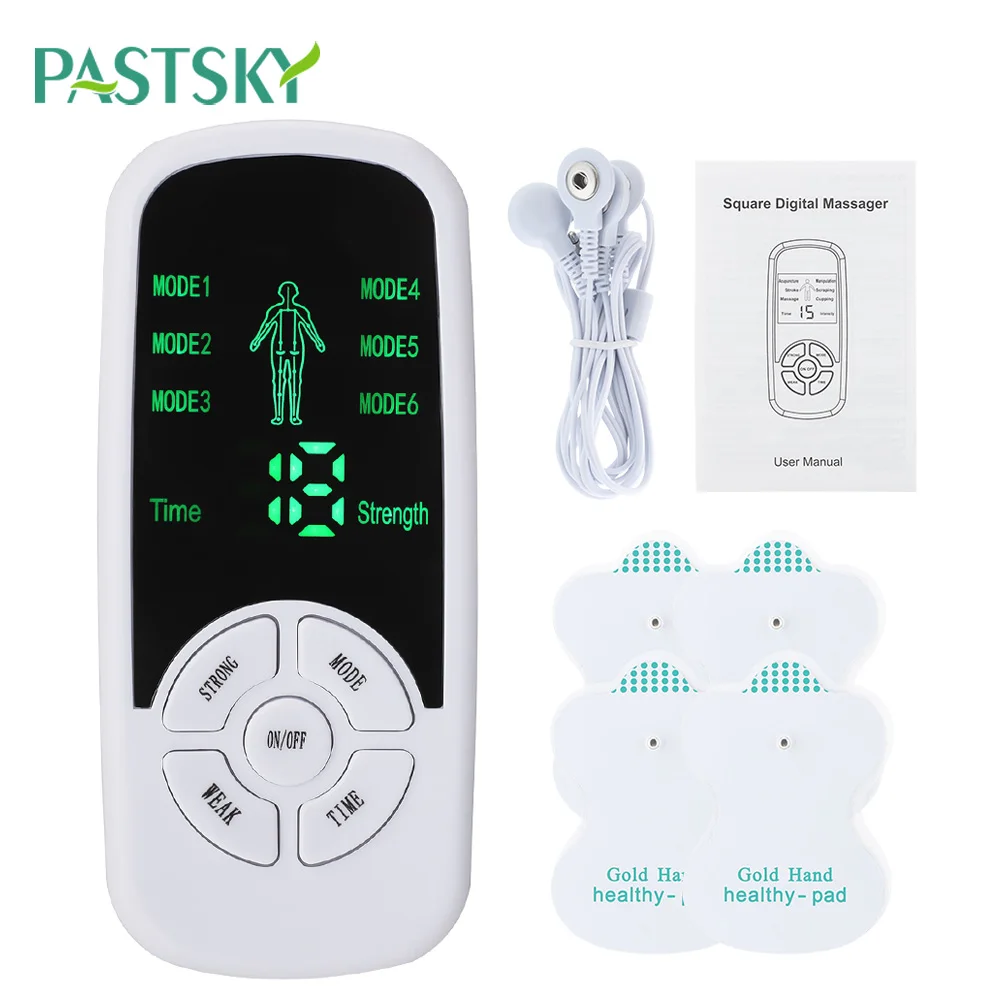 6 Modes EMS Muscle Stimulator Micro-current Pulses Therapy Tens Unit ...