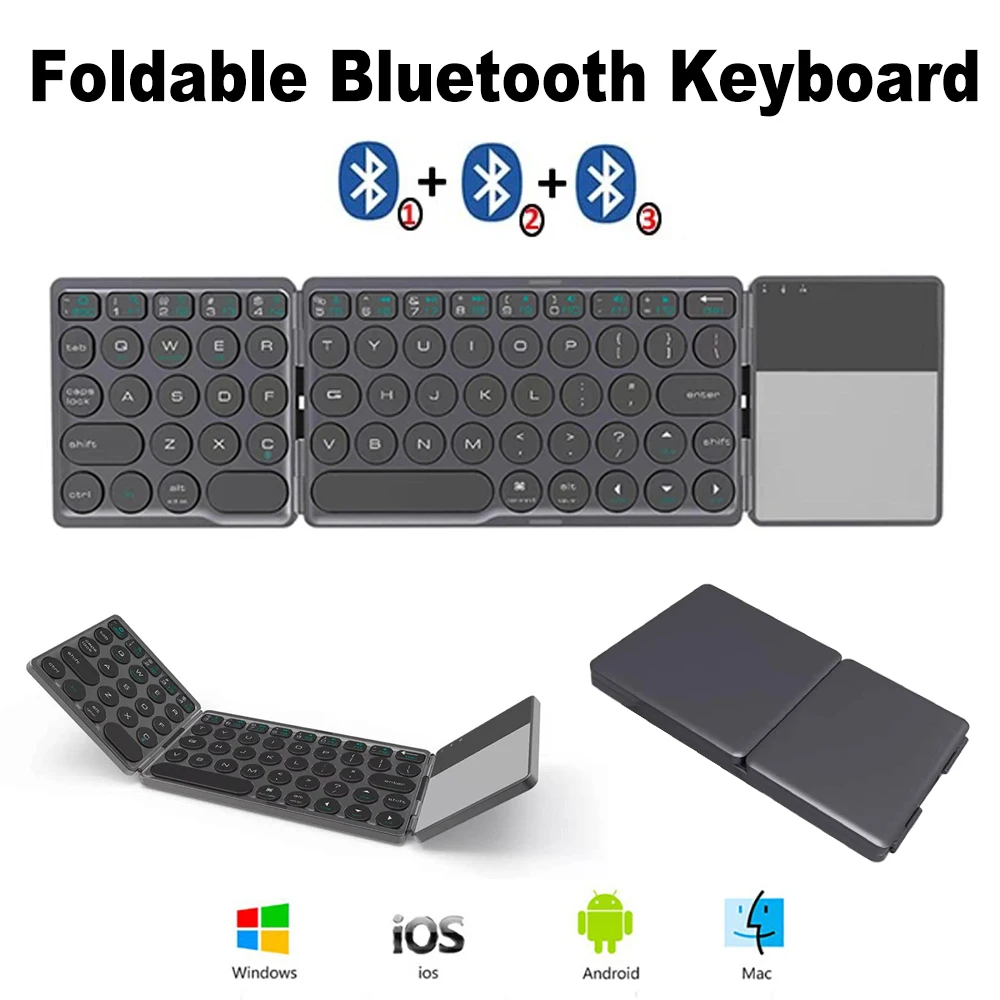 Tri-Folding-Wireless-Keyboard-with-Touchpad-Foldable-Bluetooth-Keyboard ...