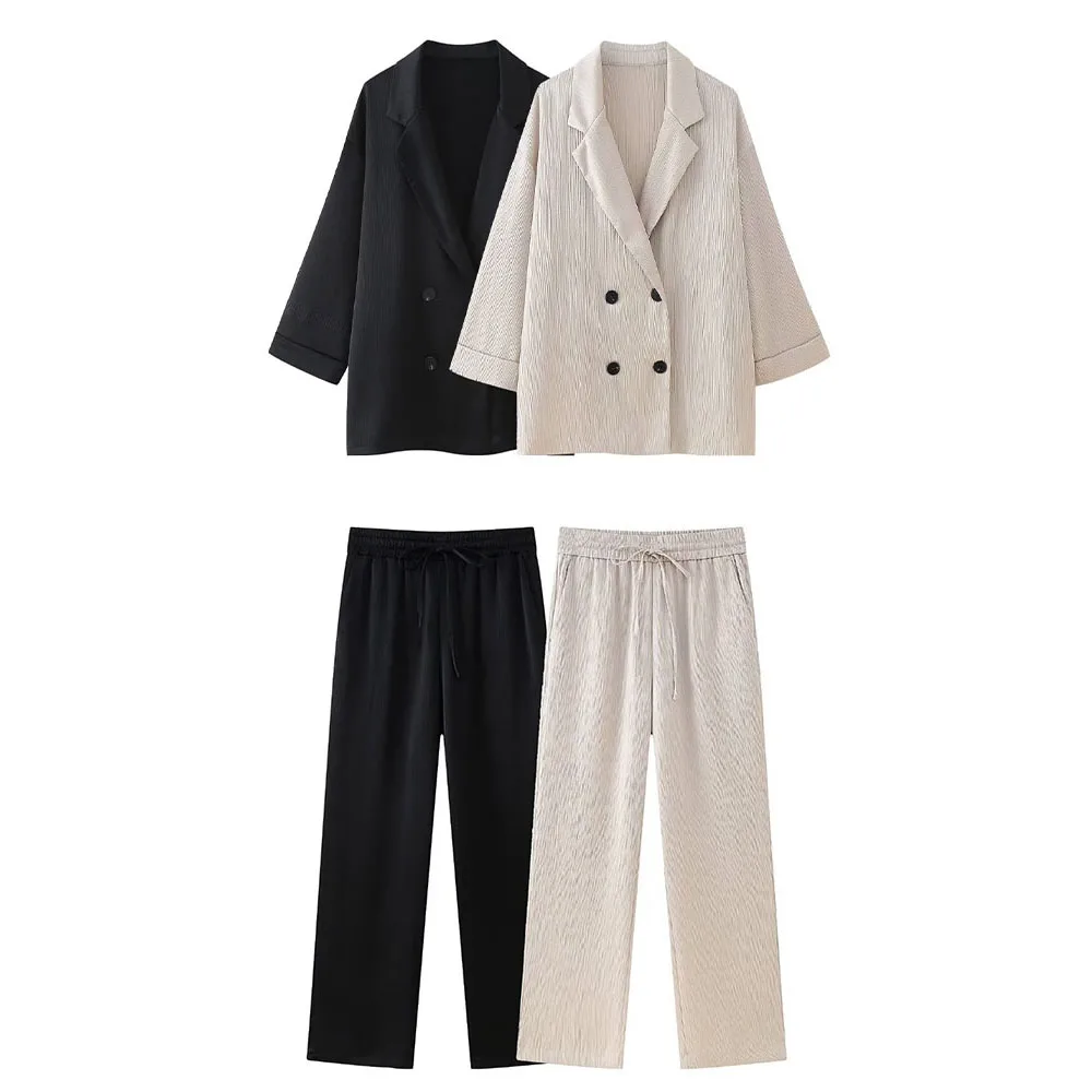 Effect-of-New-Women-s-Wrinkles-in-Summer-of-2024-Double-breasted ...