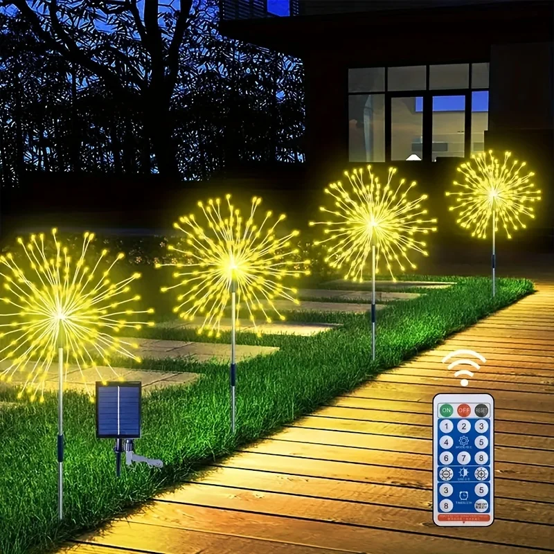 4pcs-Led-Solar-Firework-Light-Outdoor-Waterproof-Solar-Garden-Fireworks ...