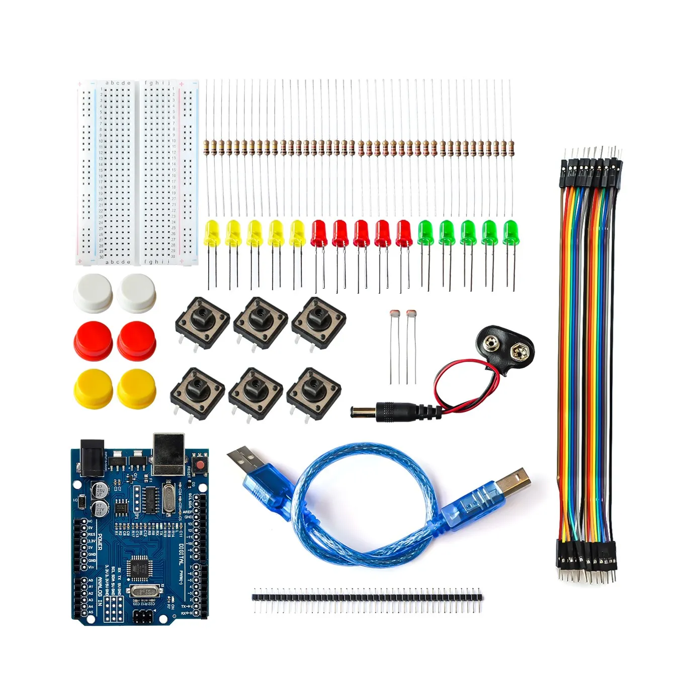 UNO + WiFi R3 용 스타터 키트, Arduino UNO R3 개발 보드용 오리지널 ATMEGA328P 칩 CH340G ...