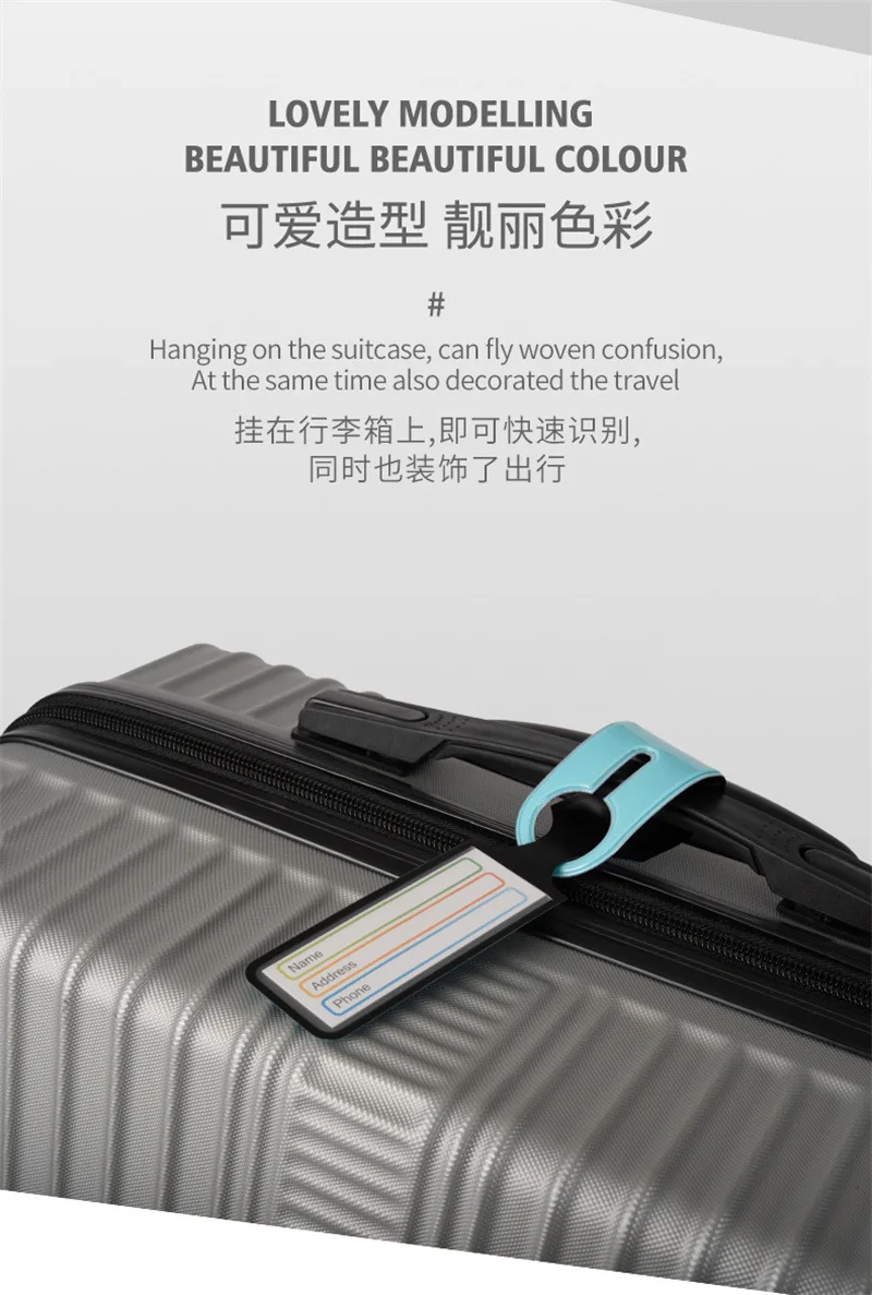 PVC Travel Luggage Tag Label Cover Creative Accessories Suitcase ID ...