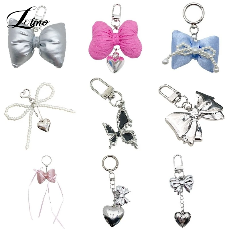 Heart-Shaped-Keychain-Backpacks-Bowknot-Heart-Keyring-Charm-Backpack ...