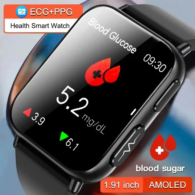 Accurate-Measure-Blood-Glucose-Smart-Watch-Men-ECG-PPG-Heart-Rate-Blood ...