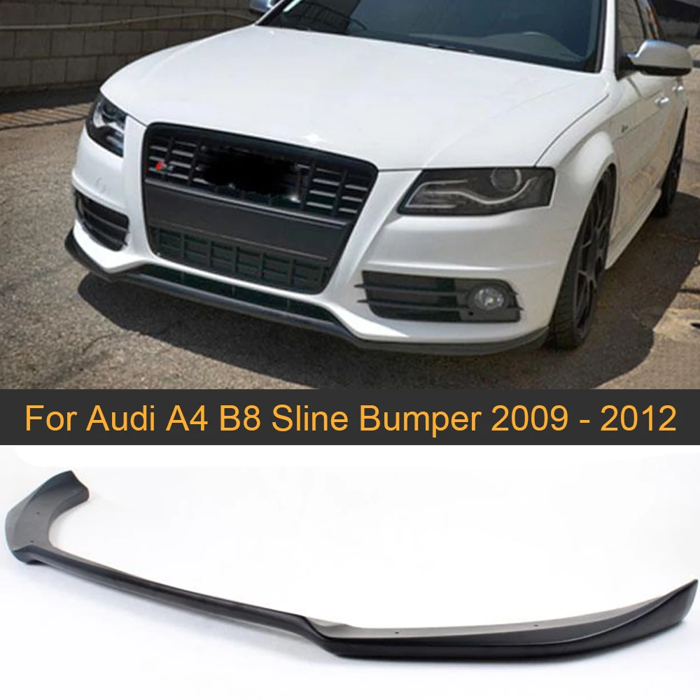 FRP-Black-Car-Front-Bumper-Lip-For-Audi-A4-B8-Sline-Bumper-2009-2010 ...