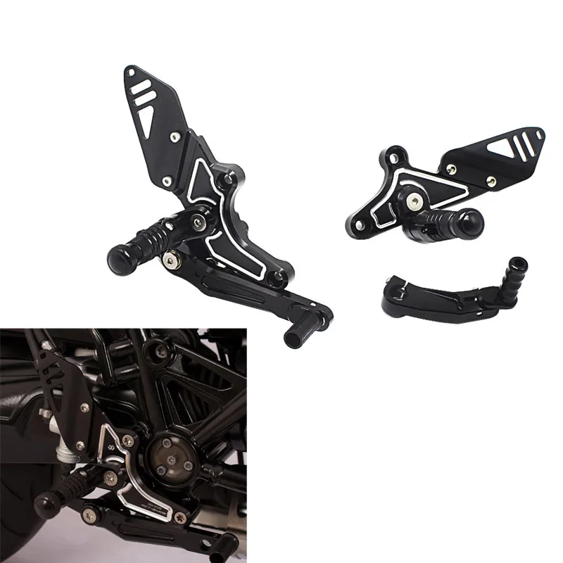 CNC-Aluminum-Adjustable-Motorcycle-Foot-Pegs-Rest-Rearset-Rear-Set ...