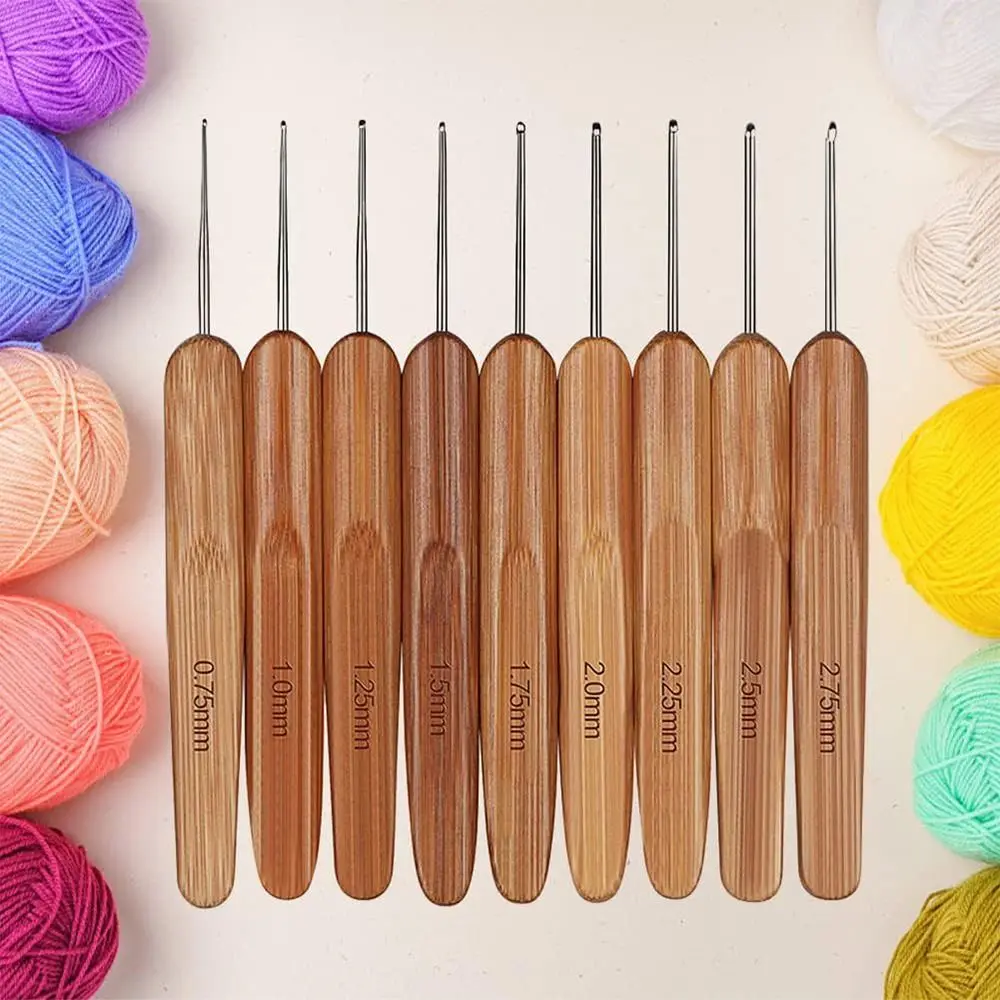 Handicraft Crochet Hooks Sweater Scarf Crochet Needles Bamboo Wooden ...