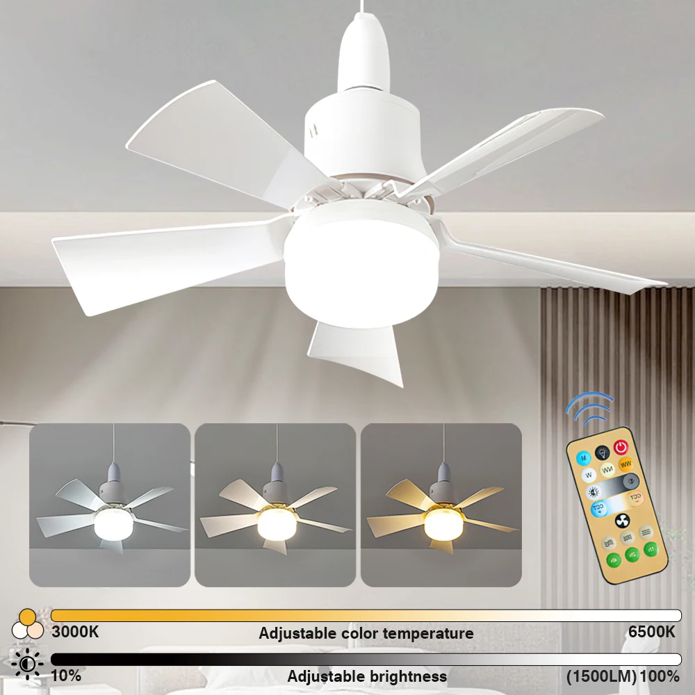 E26-27-Socket-Fan-LED-Light-Ceiling-Fans-with-Lamp-and-Remote-30W-Light ...