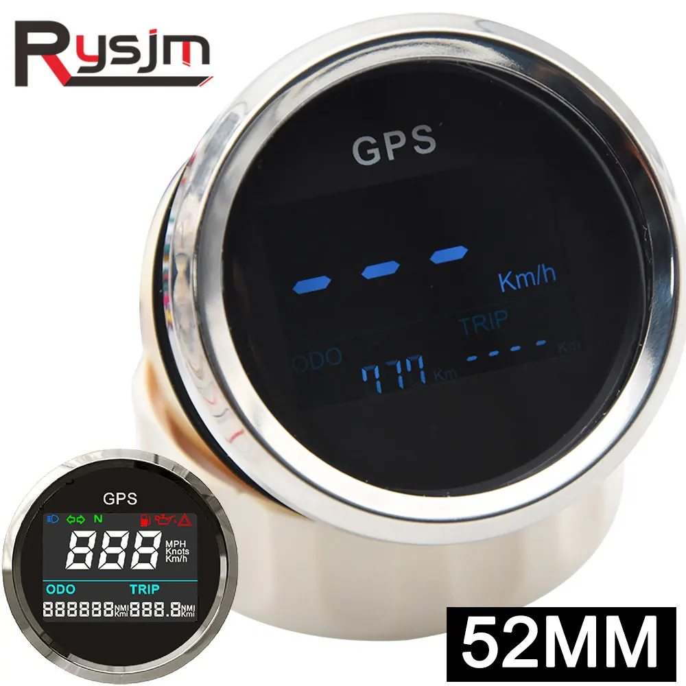 H Digital Mini 52mm GPS Speedometer Speed Gauge + GPS Antenna Speed ...