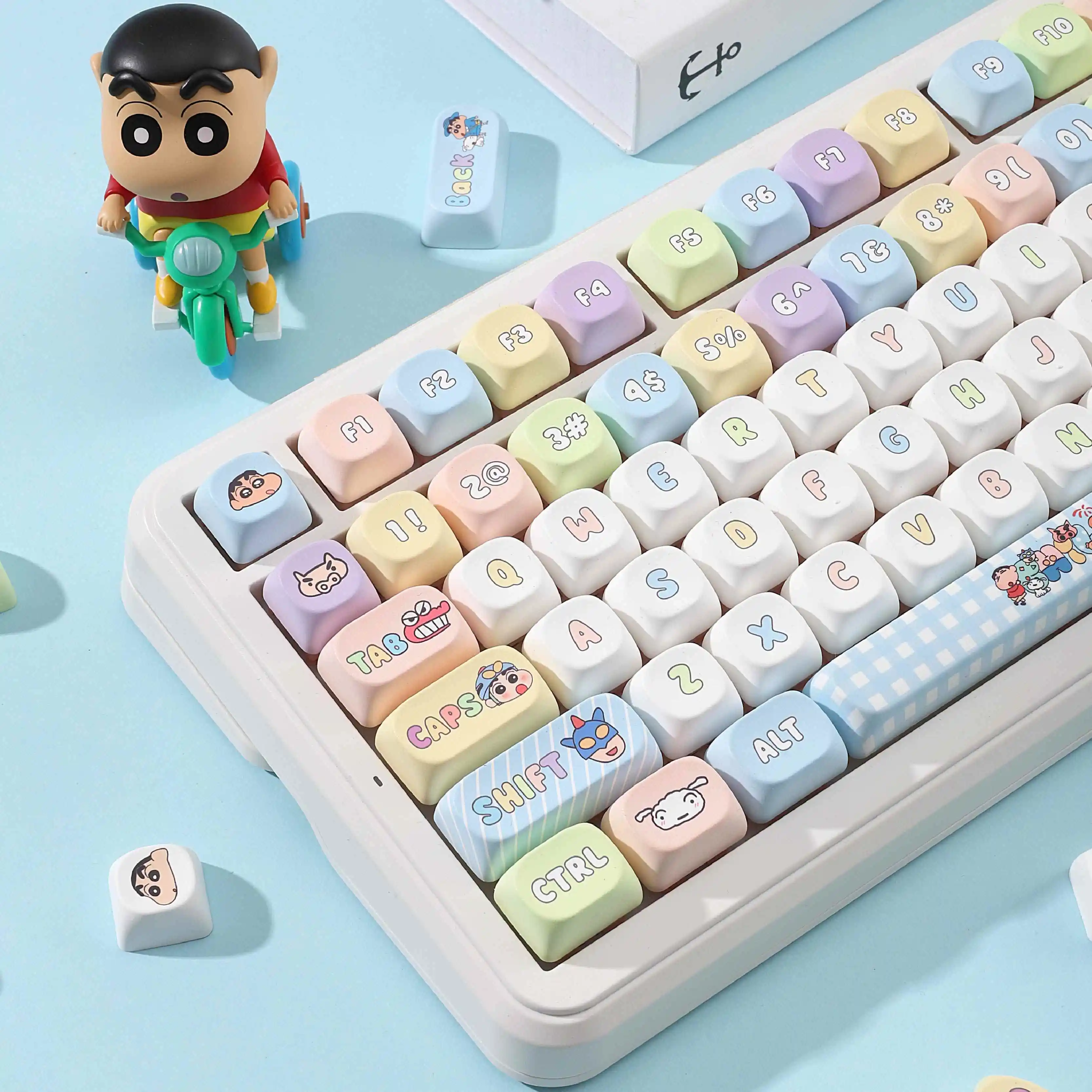 Crayon Shin-chan Keycaps Kawaii Sanrio Cinnamoroll Pachacoo My Melody ...
