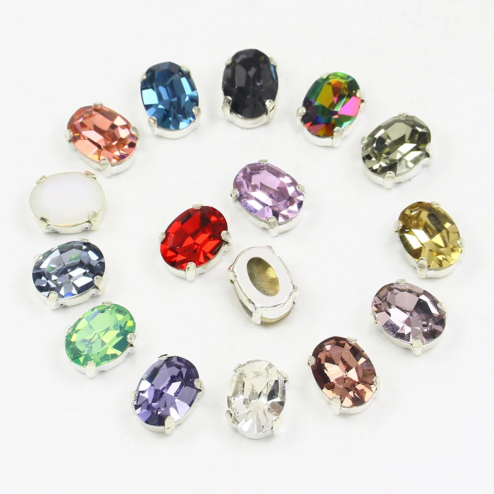 Oval Shape Rhinestone Applique Crystal Stone Glass K9 Crystals Strass ...