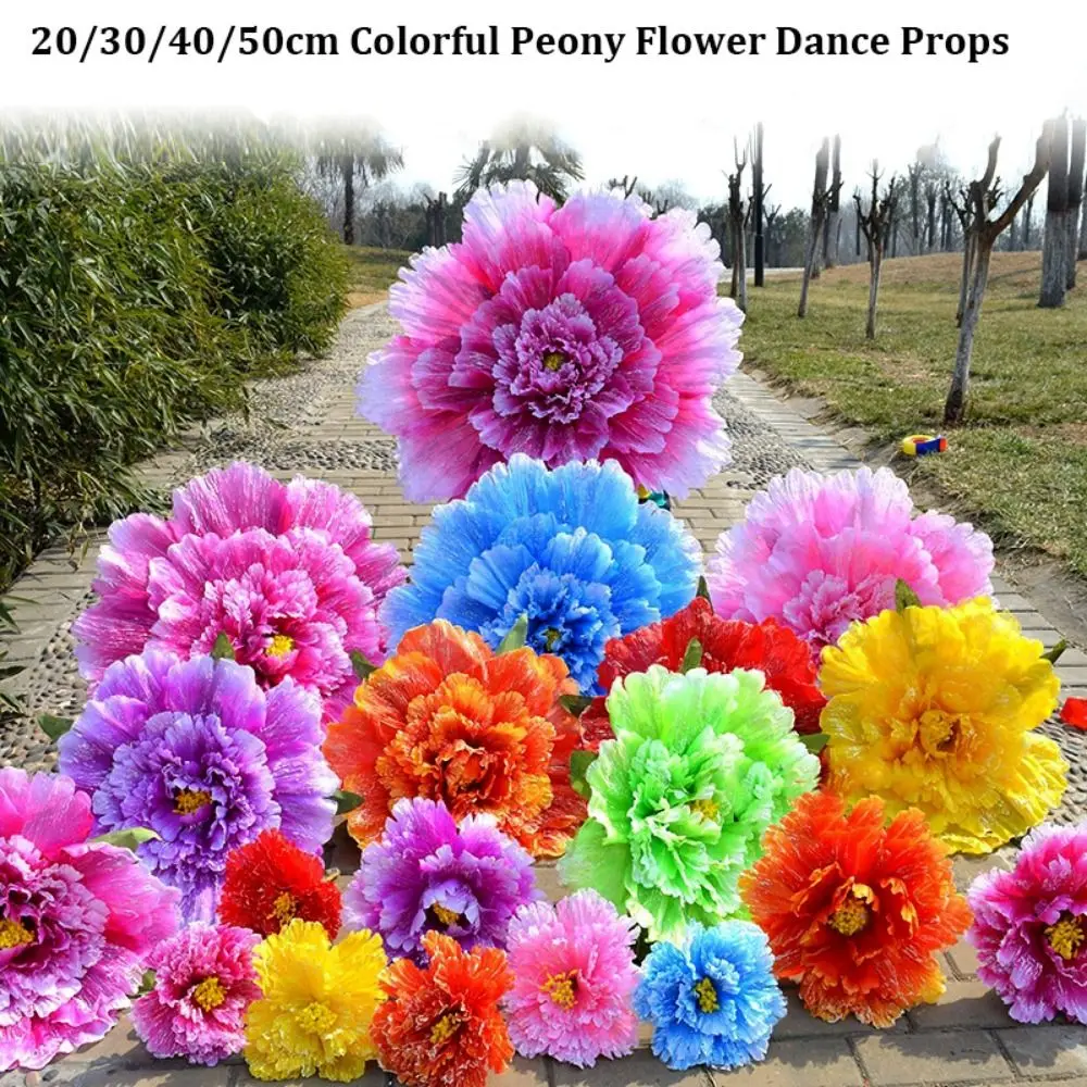 New 17/20/30/40/50cm Peony Flower Dance Props Cloth Creative ...