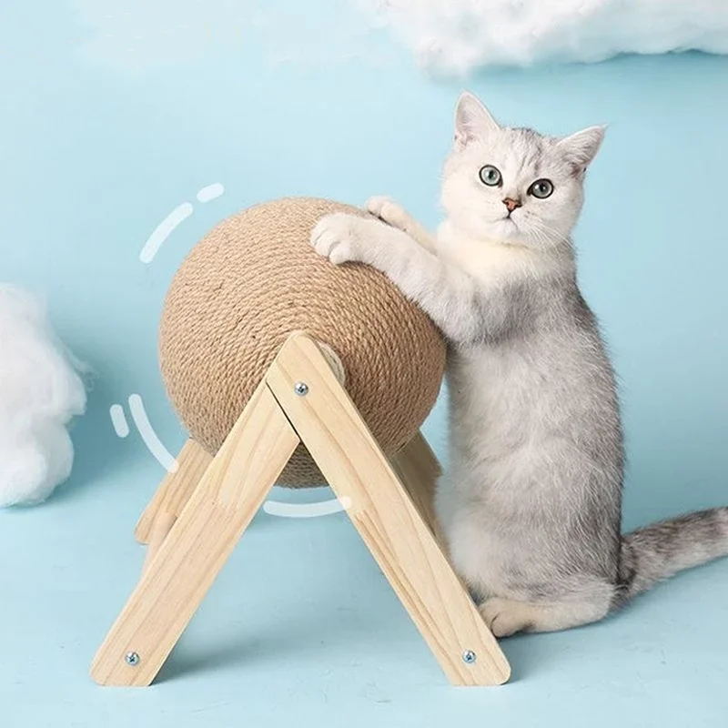 Cat Scratcher Ball Cat Toys Kitten Sisal Rope Ball Board Grinding Paws ...