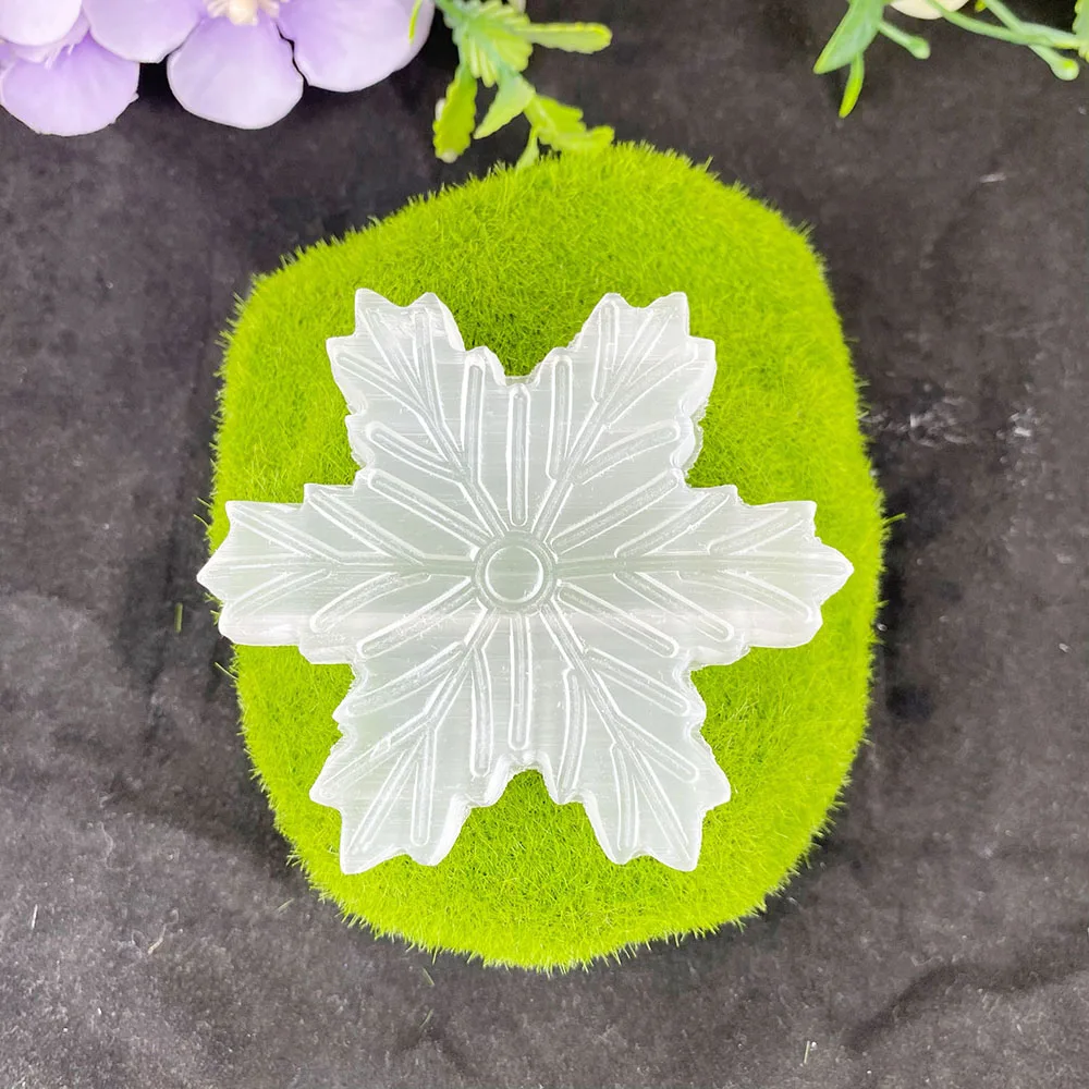 1PC-Natural-Gemstone-White-Selenite-Christmas-Snowflake-Carving-Crystal ...