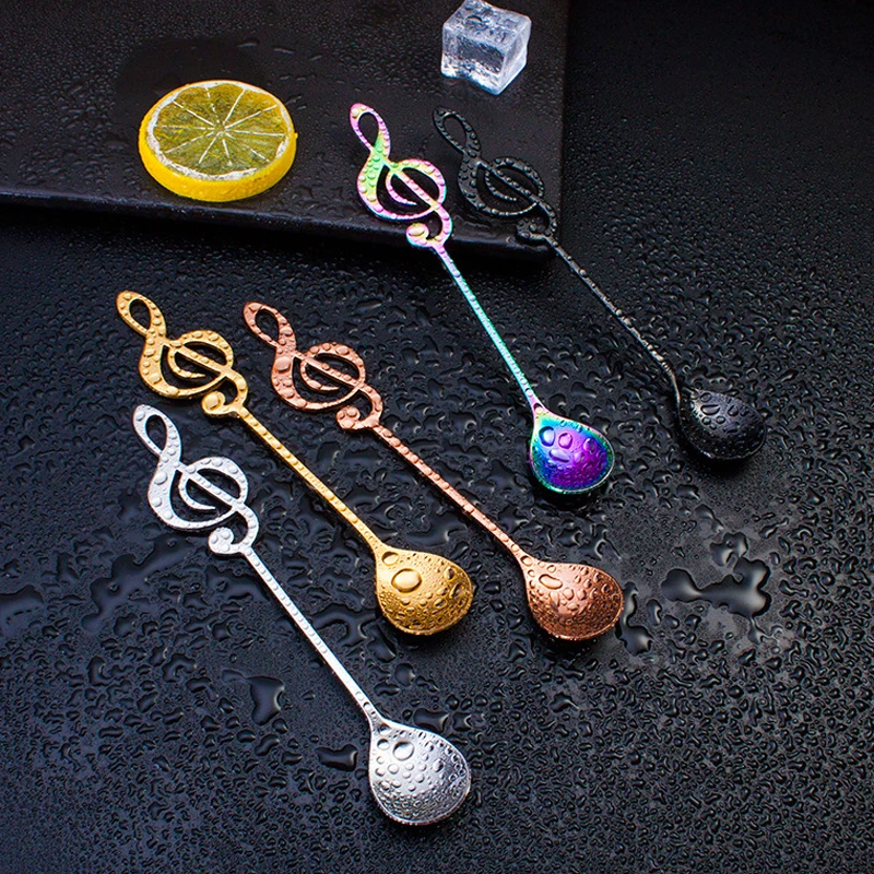 1PC 304 Stainless Steel Musical Notes Coffee Spoon Stirring Cup Spoon ...