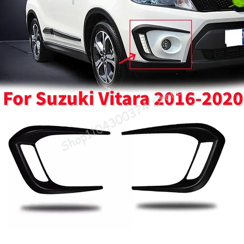 2Pcs Car Front Fog Light Cover Grill Daytime Running Lamp Frame Trim ...