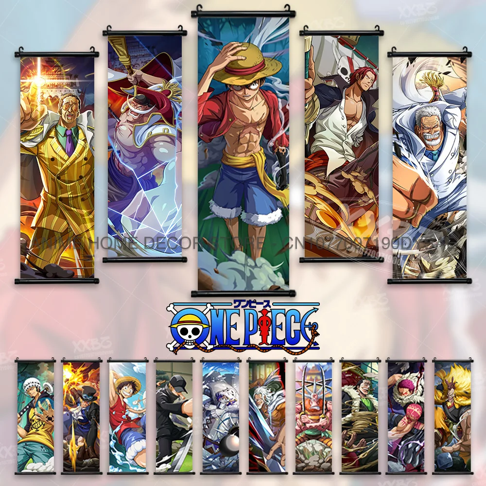 One-Piece-Anime-Scroll-Picture-Wall-Art-Singe-D-Luffy-Crocodile ...
