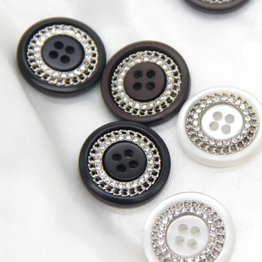 HENGC Retro 4 Holes Resin Combined Diamond Buttons For Clothes Glamour ...