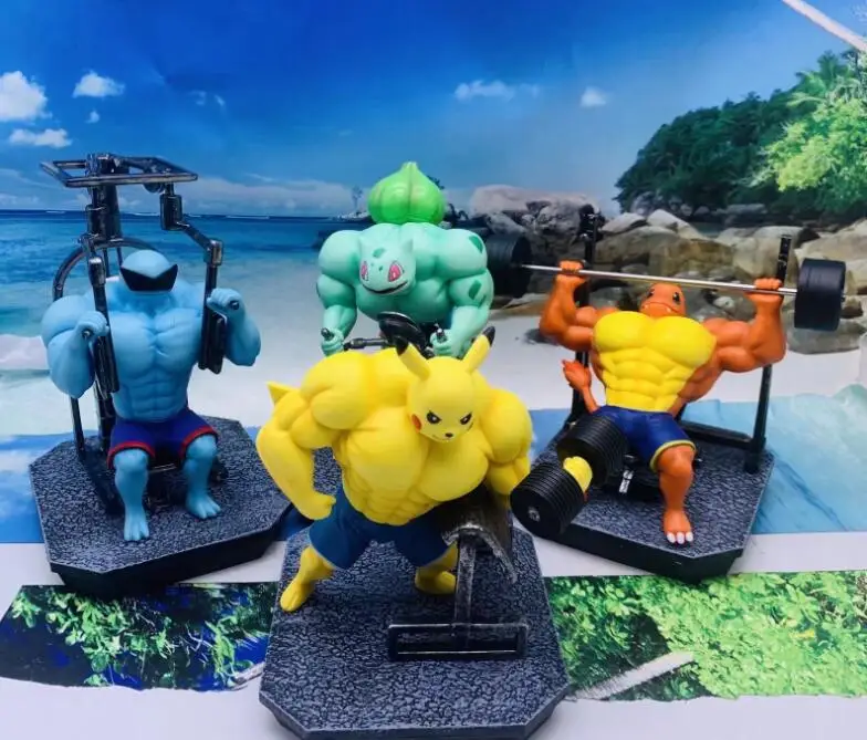 Músculos de fitness pokemon pikachu bulbasaur charmander squirtle ...
