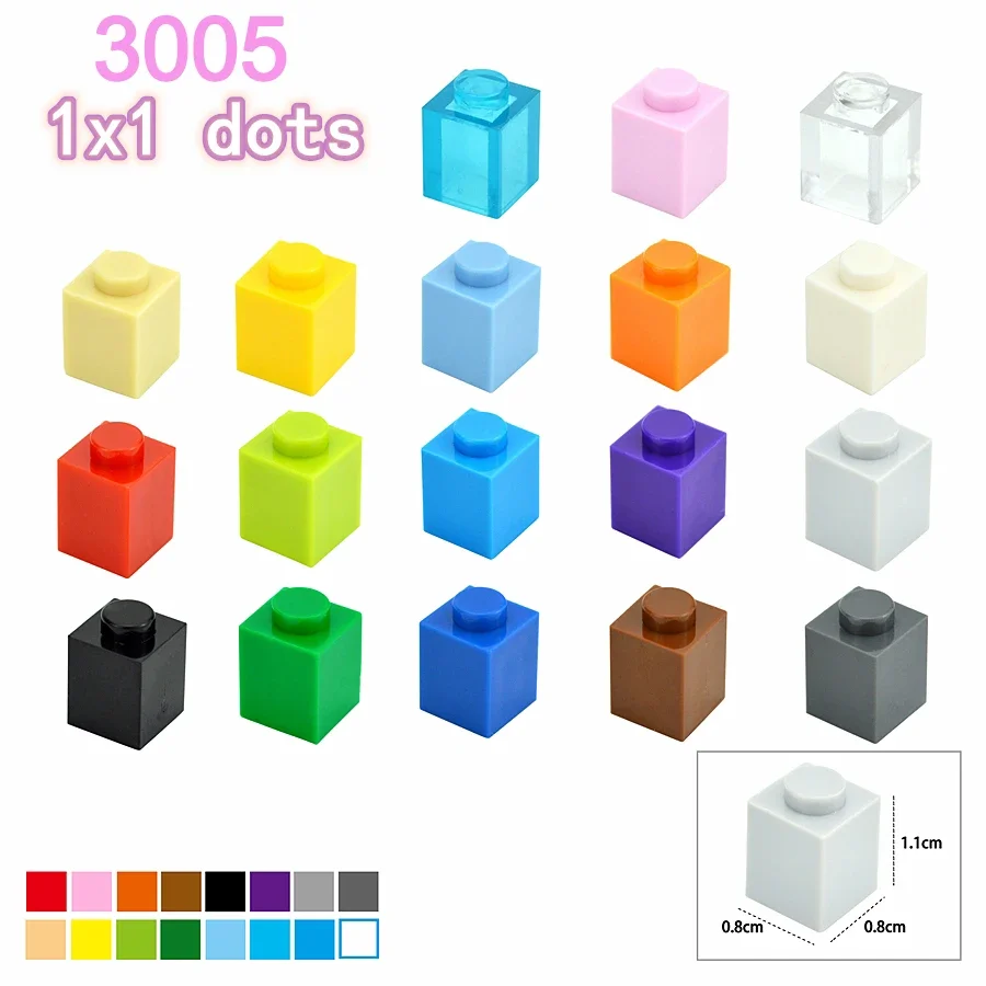 DIY 1x1 Dots Compatible With 3005 Building Blocks 200PCS Thick Figures ...
