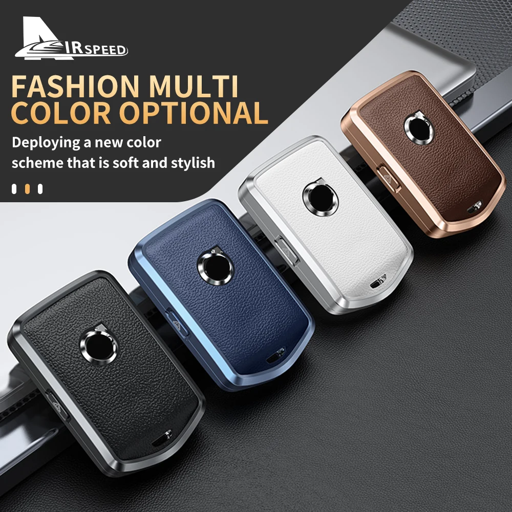 Metal Leather Car Remote Key Case Cover Shell For Volvo XC60 XC40 XC90 ...