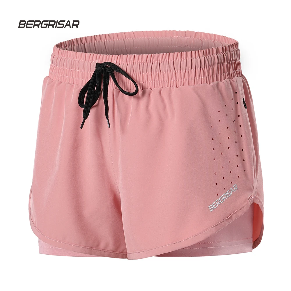 BERGRISAR pantalones cortos 2 en 1 para mujer, ropa deportiva ...