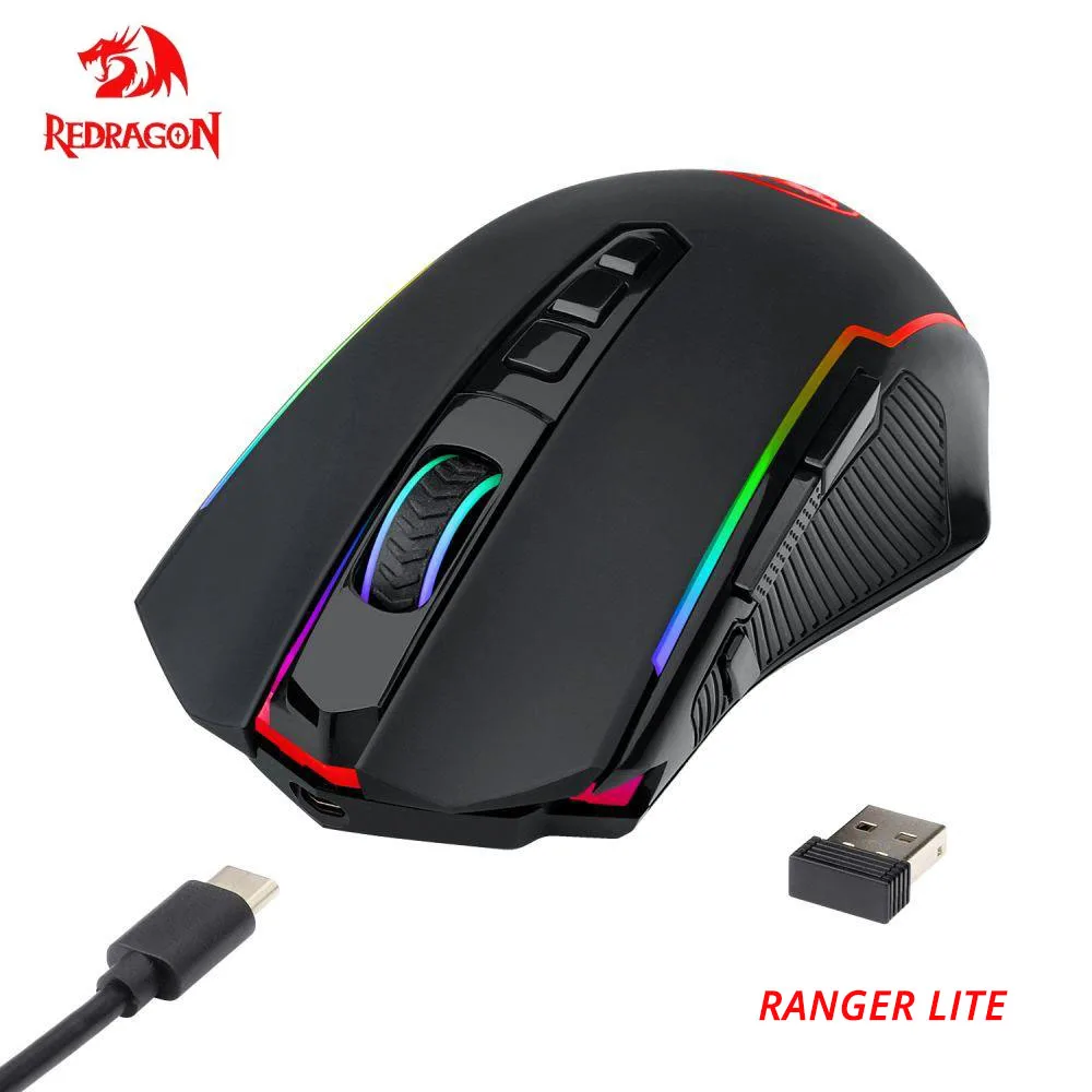 Redragon M910-KS Ranger Lite Wireless Gaming Mouse with RGB,USB 2.4,5 ...
