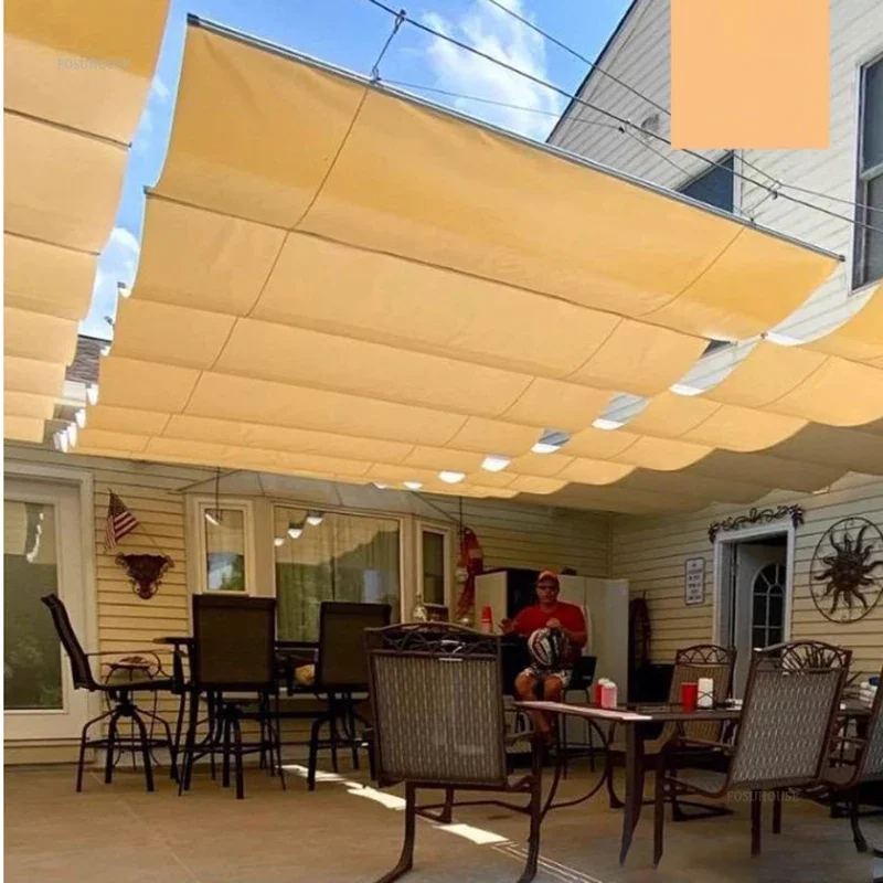 Outdoor-Gazebos-Courtyard-Waterproof-Retractable-Sunshade-Sail-Ceiling ...