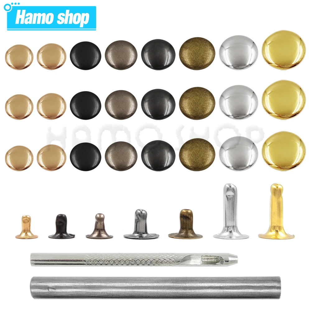 100sets 5mm-15mm Metal Round Rivet Single Cap Rivets Studs For Diy ...