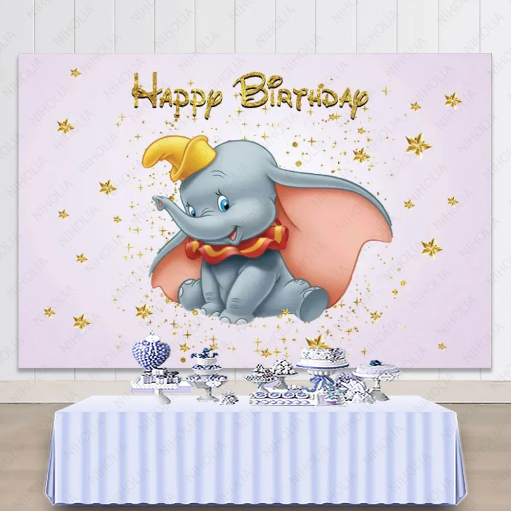Dumbo-Kids-Happy-Birthday-Backdrop-Blue-Dumbo-Newborn-Photo-Photography ...